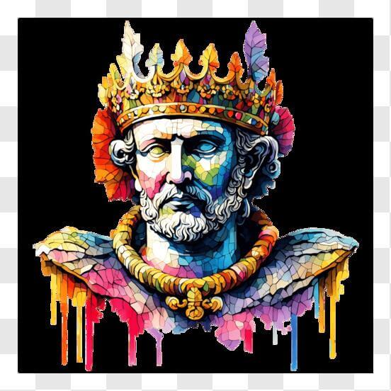 Download Colorful Portrait of Julius Caesar PNG Online - Creative Fabrica