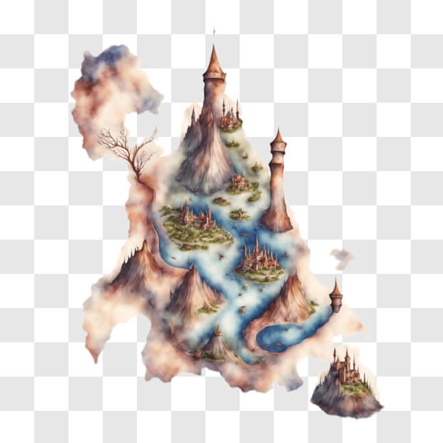 Download Harry Potter's Magical World Map PNGs Online - Creative Fabrica