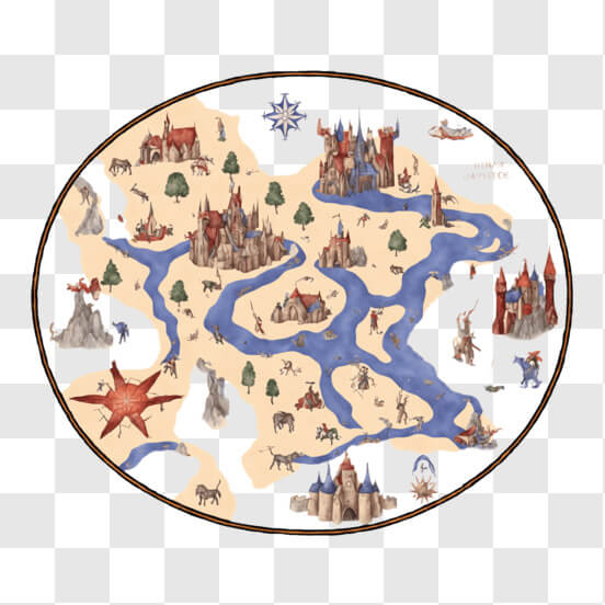 Download Illustrated Map of Disney's Snow White and the Seven Dwarfs ...