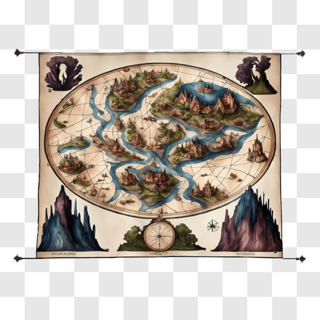 Download Detailed Imaginary World Map for RPG and Fantasy Settings PNGs ...