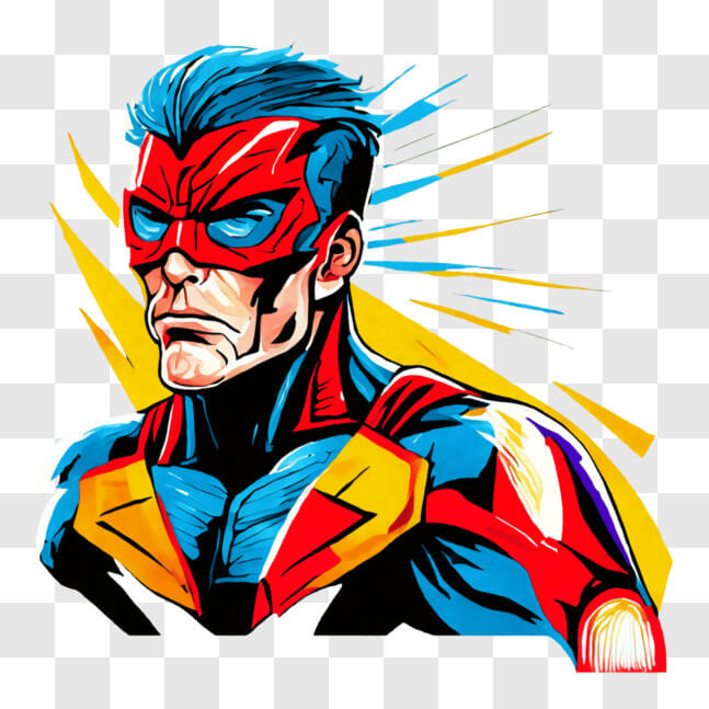 Download Comic Book Character with Red, Blue, and Yellow Colors on Face ...