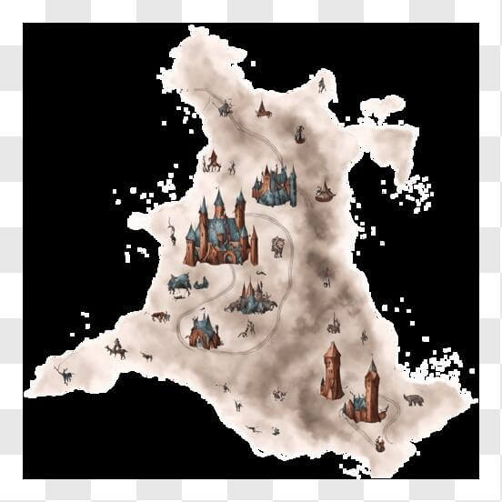 Download Harry Potter's Magical World Map PNG Online - Creative Fabrica