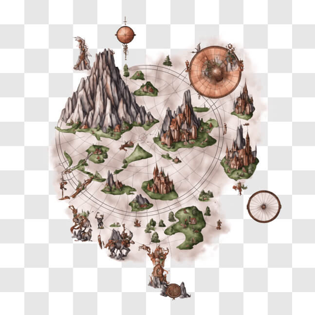 Download Fantasy Map with Various Objects for Game Design or Role ...
