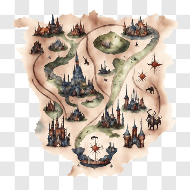 Download Map of Beauty and the Beast Locations PNGs Online - Creative ...