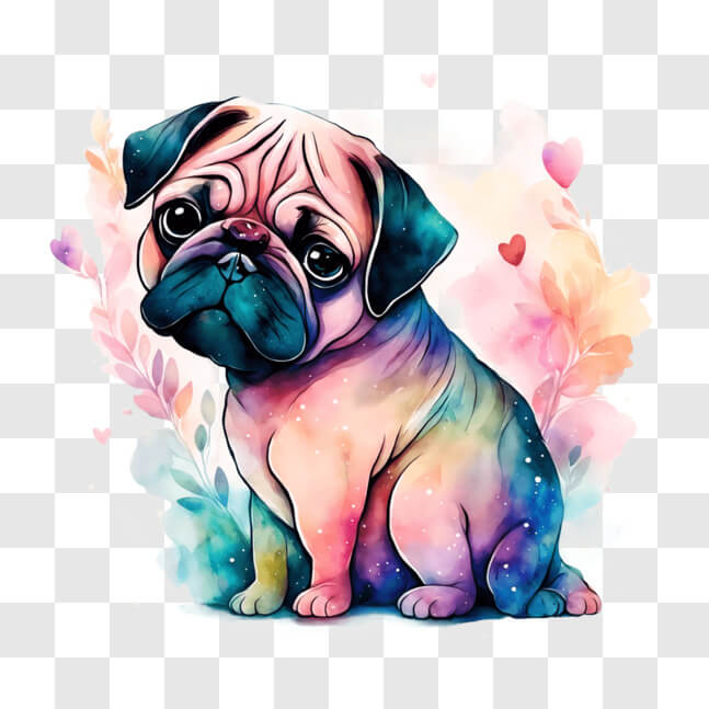 Download Decorate with Love - Cute Pug Dog Photo PNGs Online - Creative ...