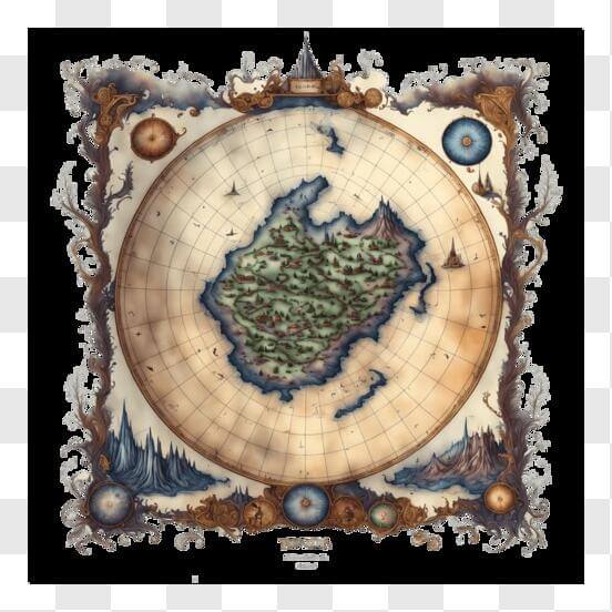 Download Ornate Map of a City from the Middle Ages PNG Online ...