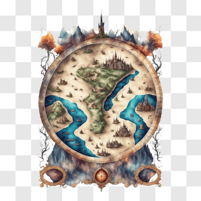 Download Detailed Imaginary World Map for Adventure and Exploration ...