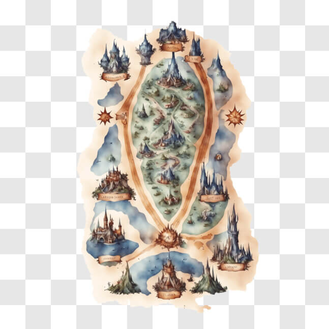 Download Disney's Snow White and the Seven Dwarfs Map with Castles and ...