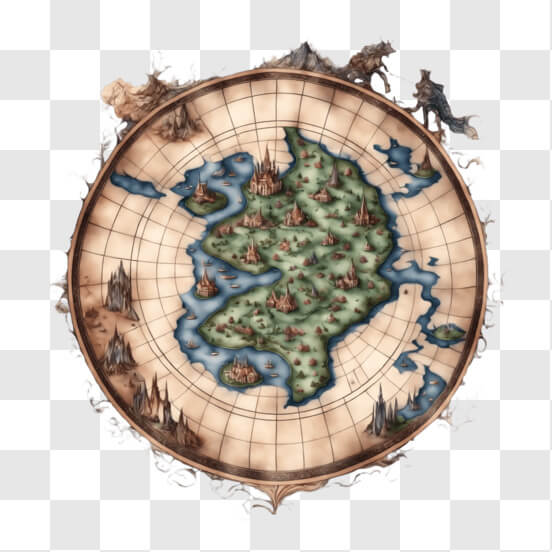 Download Ornate World Map for Fantasy Game or Role-Playing Game PNGs ...