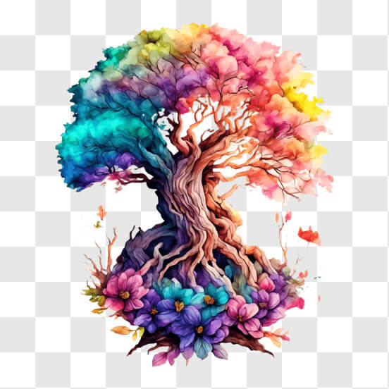 Download Colorful Peace Tree representing family, friendship, love, and ...