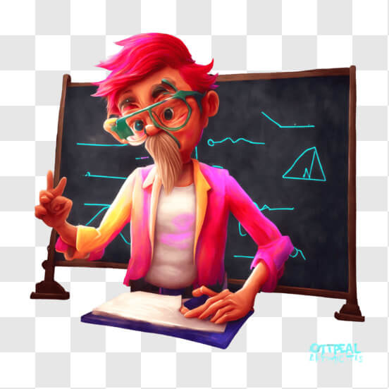 Download Cartoon Scientist in Laboratory PNG Online - Creative Fabrica