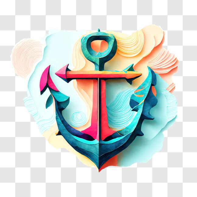 Download Heart-shaped Anchor with Colorful Waves PNGs Online - Creative ...