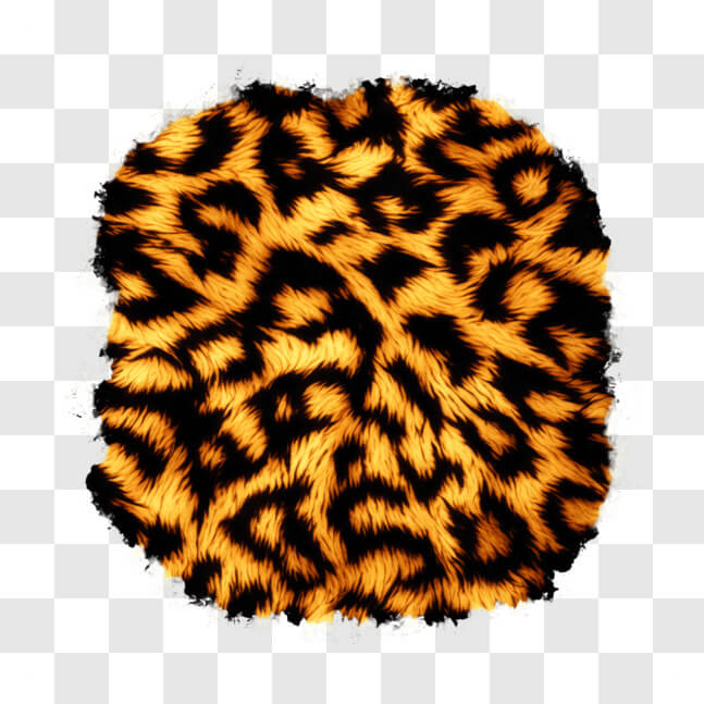 Download Round Leopard Print Fur Rug with Black and Yellow Stripes PNGs ...