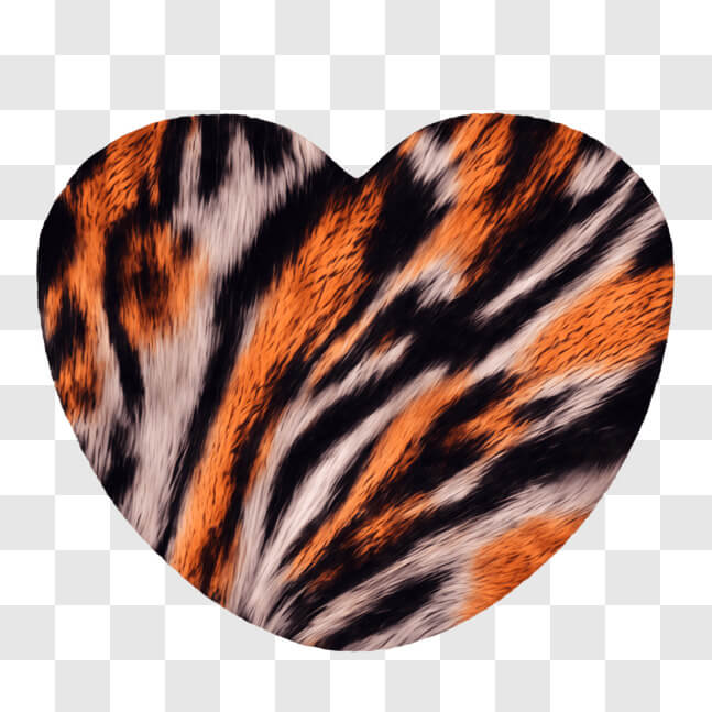 Download Tiger Print Heart-Shaped Coaster on Black Background PNGs ...