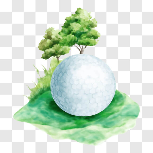 Download White Golf Ball on Island with Trees and Grass PNGs Online ...