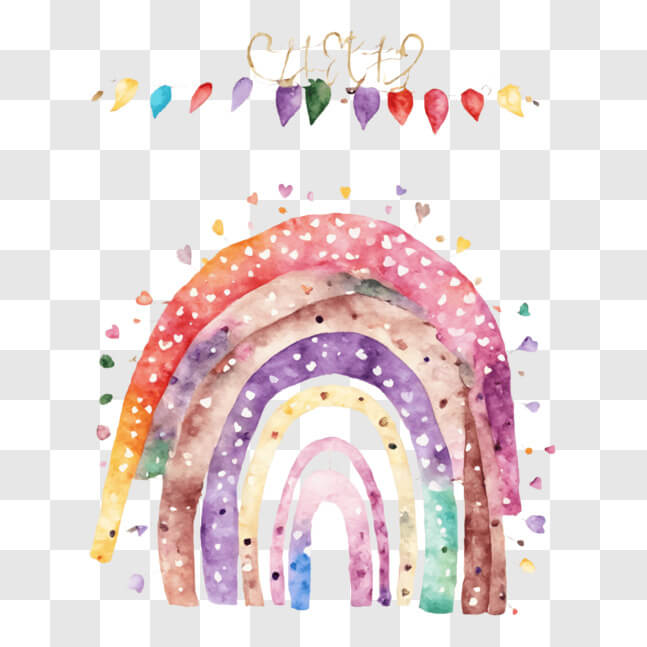 Download Colorful Happy Birthday Rainbow Greeting Card PNGs Online ...