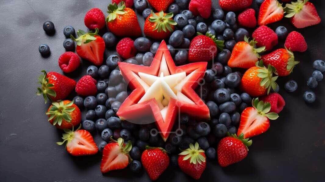 Star-shaped Fruit Arrangement stock photo | Creative Fabrica