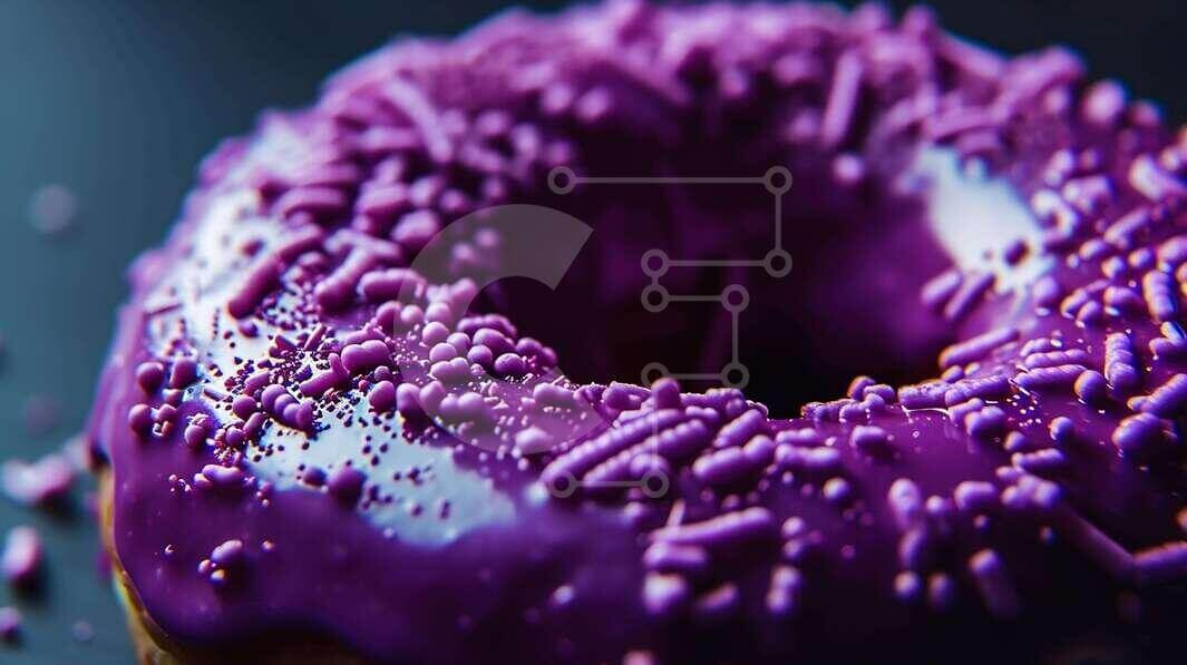 Delicious Purple Donut with Colorful Sprinkles stock photo | Creative ...