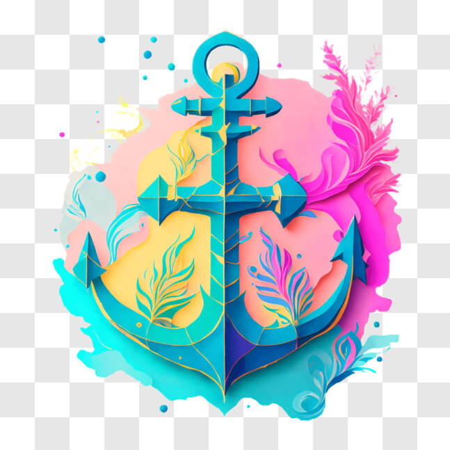 Download Colorful Abstract Anchor Made of Polygons PNGs Online ...