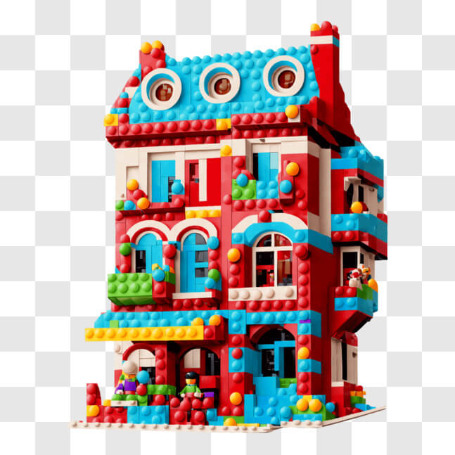 Download Colorful Lego Building with Balloons PNGs Online - Creative ...