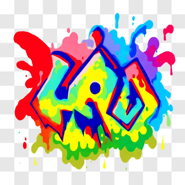 Download Colorful DJ Graffiti Art on Black Background PNGs Online ...