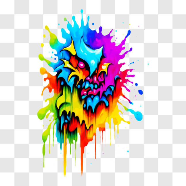 Download Colorful Angry Face Painting with Graffiti Background PNGs ...