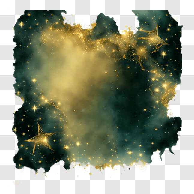 Download Torn Piece of Paper with Gold and Green Stars PNGs Online ...