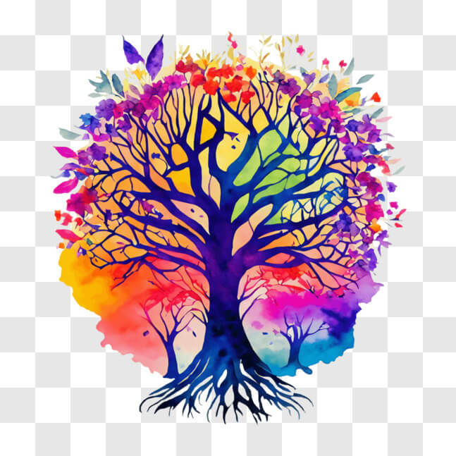 Download Colorful Tree Symbolizing Peace and Harmony PNGs Online ...