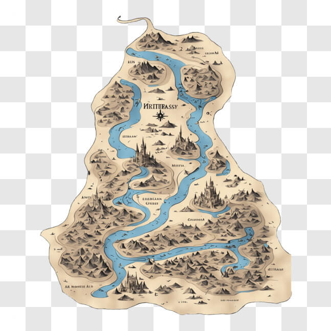 Download Black and White Map of Imaginary World for 'The Wizard of Oz ...