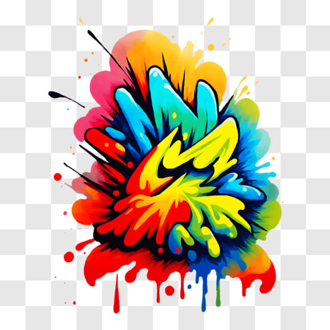 Download Colorful Abstract Paint Splash Falling from the Sky PNGs ...