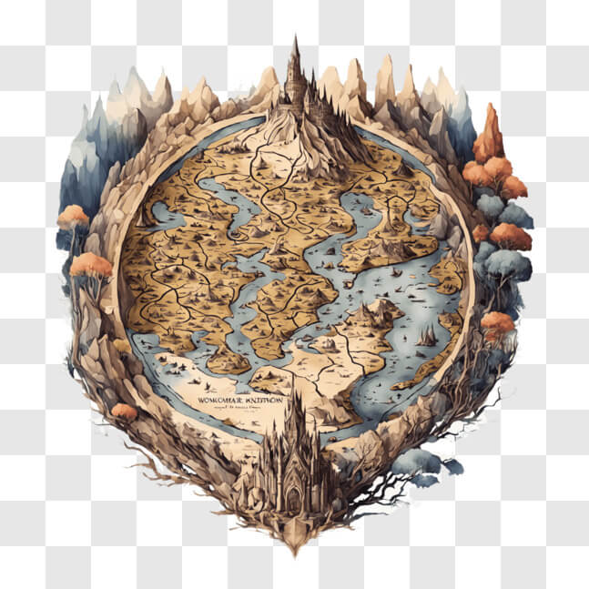 Download Illustration of the world map in The Elder Scrolls V: Skyrim ...
