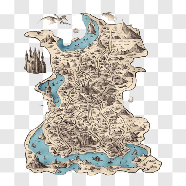 Download Black and White Game of Thrones World Map with Dragons and ...