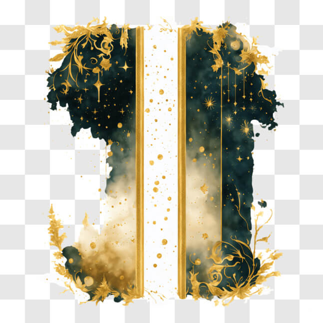 Download Black and Gold Ornamental Border Background with Scattered ...