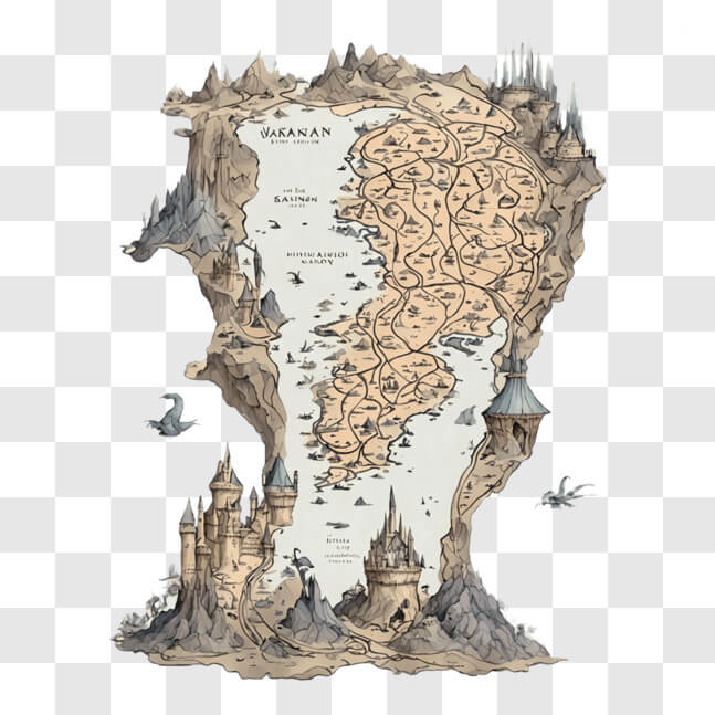 Download Map of Ireland with Castles and Islands for Adventurers PNGs ...