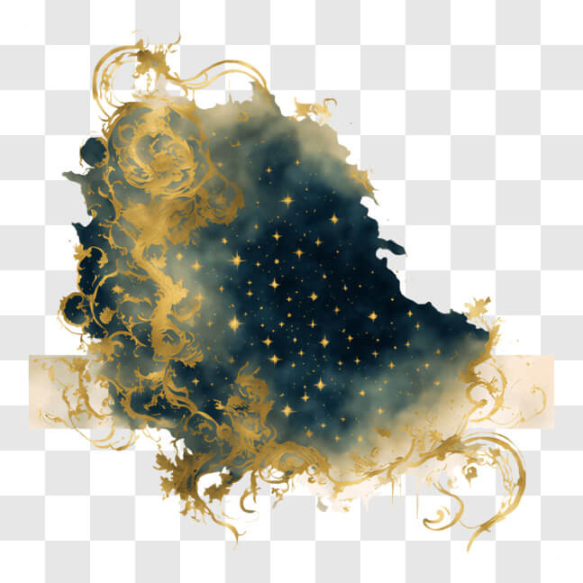 Download Enchanted Fairy Tale Painting with Gold Stars and Swirls PNGs ...