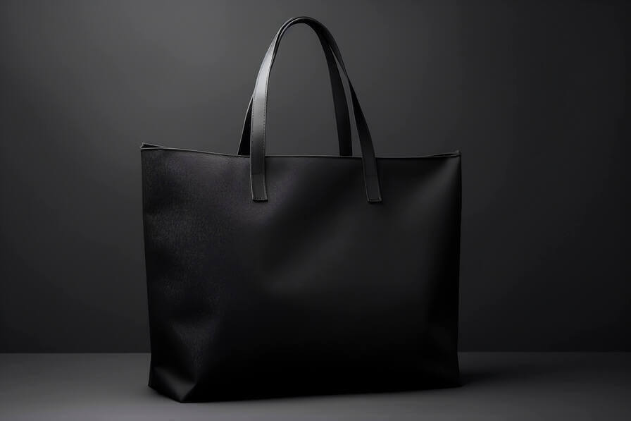 Download Black Tote Bag on Grey Background Mockups Online - Creative ...