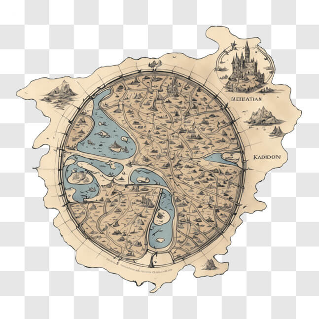 Download Vintage Map of The NeverEnding Story Fairytale Land PNGs ...