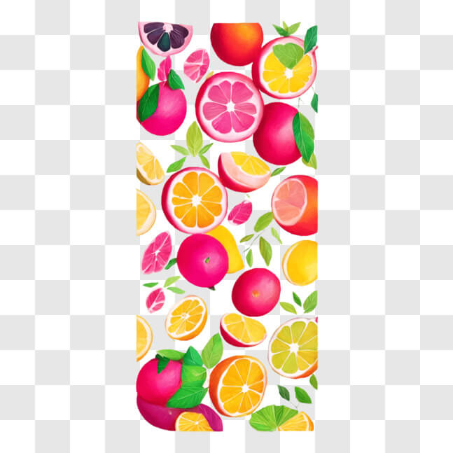 Download Colorful Fruit and Herb Pattern Design PNGs Online - Creative ...