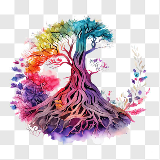 Download Colorful Peace Tree representing family, friendship, love, and ...