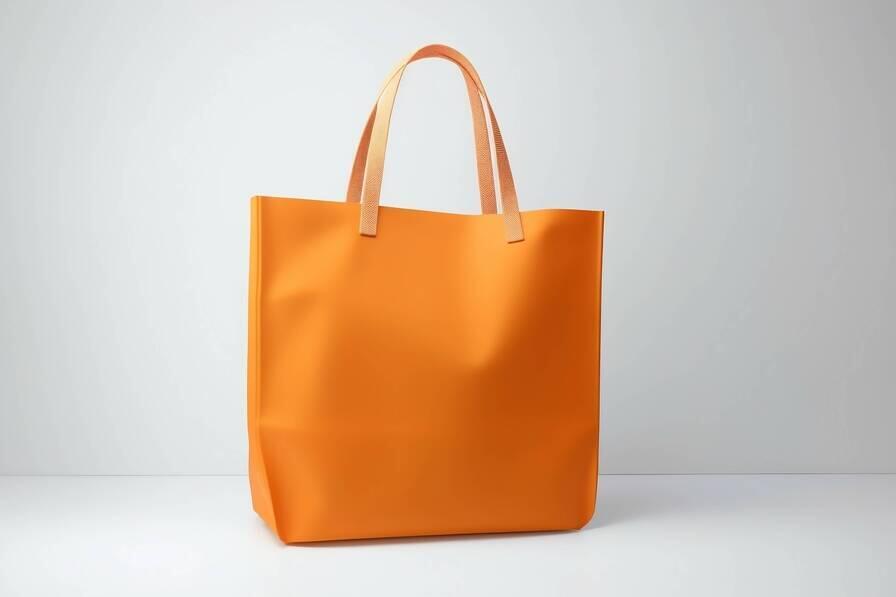 Download Large Orange Tote Bag on White Background Mockups Online ...