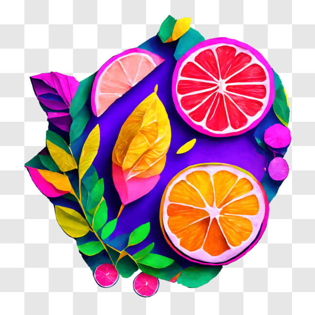 Download Colorful Citrus Fruit Slices and Other Fruits as Paper Cutouts ...