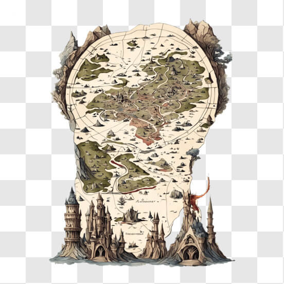 Download Fairytale Kingdom Map with Disney Characters PNGs Online ...