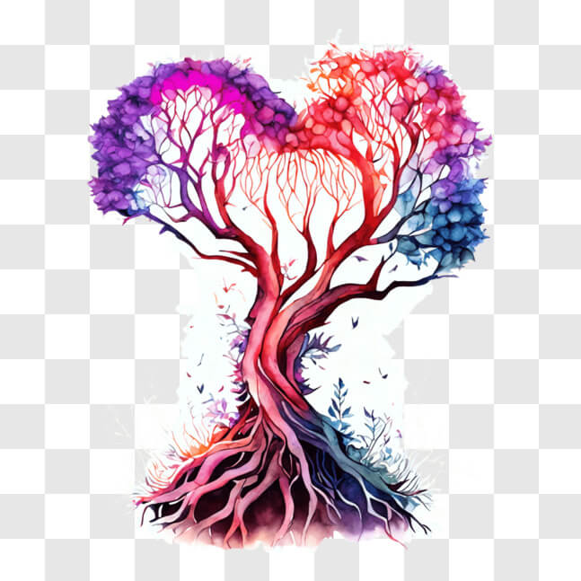Download Heart-shaped Tree Symbolizing Love and Connection PNGs Online ...