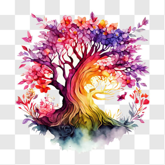 Download Colorful Peace Tree representing family, friendship, love, and ...
