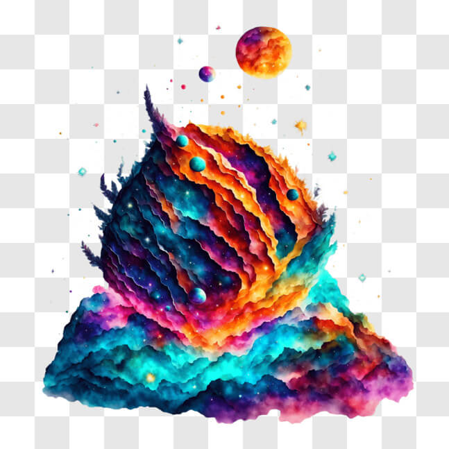 Download Colorful Cloud and Cosmic Space Art Print PNGs Online ...