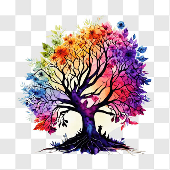Download Colorful Peace Tree representing family, friendship, love, and ...