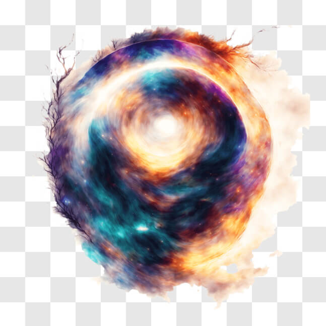 Download Colorful Spiral Galaxy in Space PNGs Online - Creative Fabrica