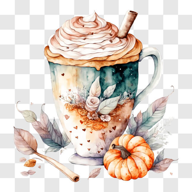 Download Hot Cocoa with Whipped Cream and Cinnamon Sticks in Fall ...