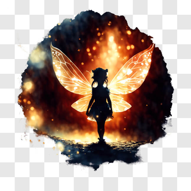 Download Glowing Fairy with Fire-Illuminated Wings PNGs Online ...