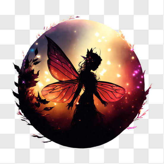 Download Enchanted Fairy in the Forest with Colorful Lights PNGs Online ...